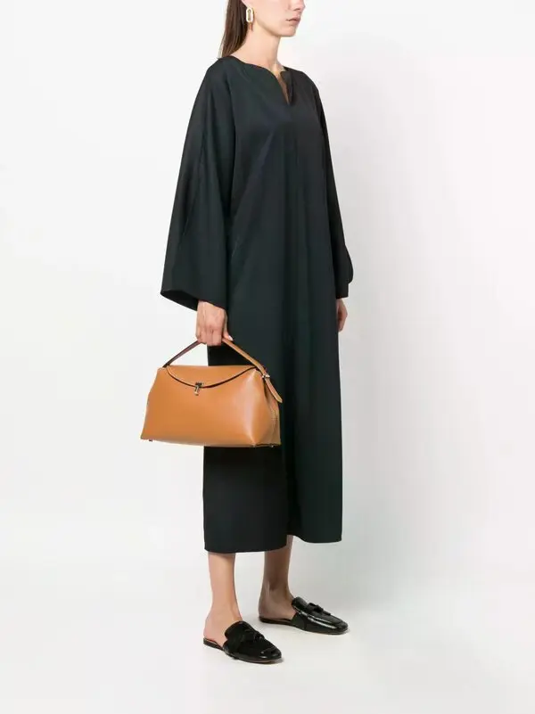 TOTEME T-lock Leather Top Handle Bag - Neutrals
