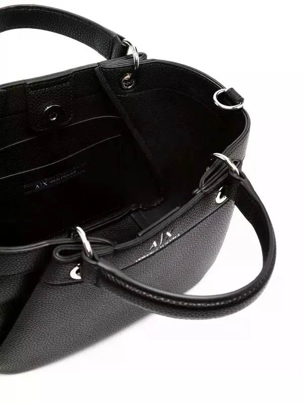 Armani Exchange Grained Texture Tote Bag With Logo-print Strap