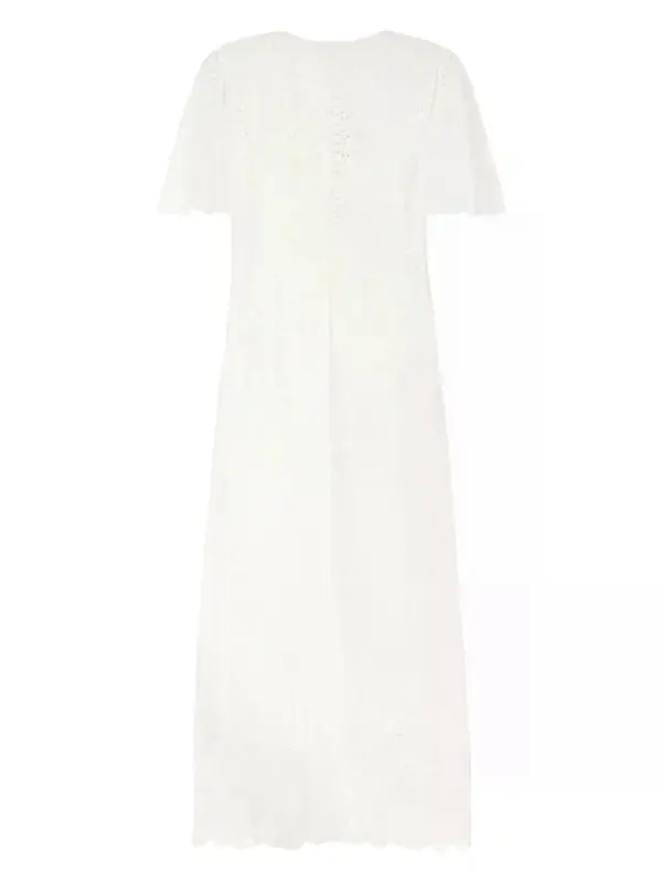 ANNA MOLINARI Short Sleeve Broderie Anglaise Maxi Dress