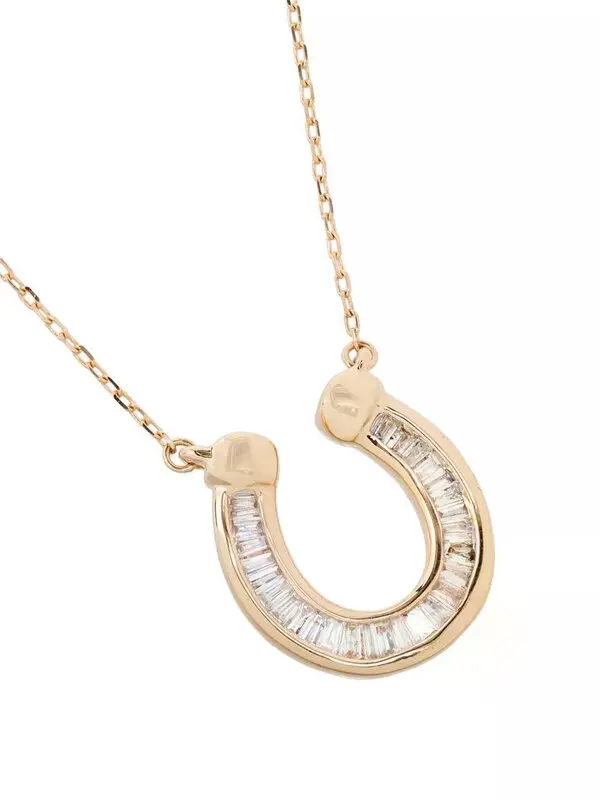 Adina Reyter 14ct Yellow Diamond Horseshoe Necklace - Gold