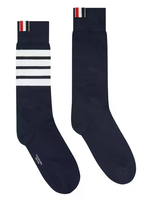Thom Browne 4-bar Mid Calf Socks - Black