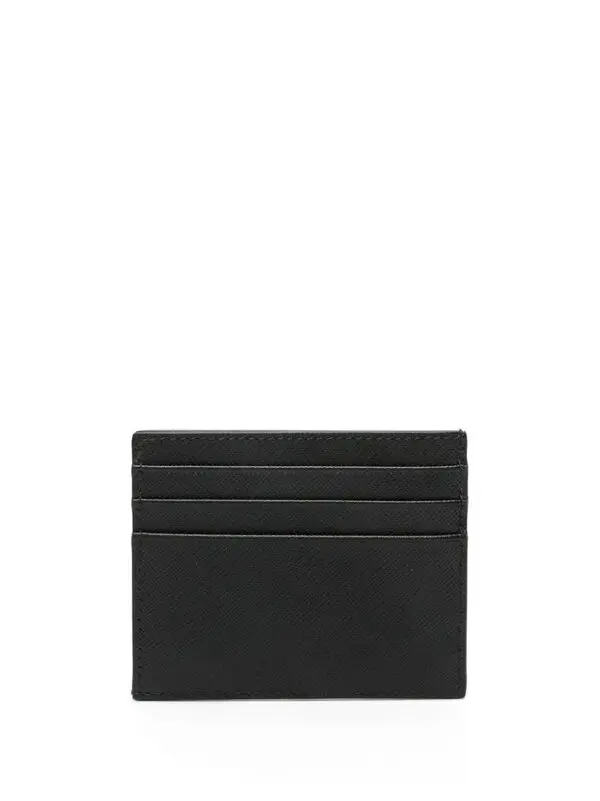Prada Logo-plaque Leather Card Holder - Black