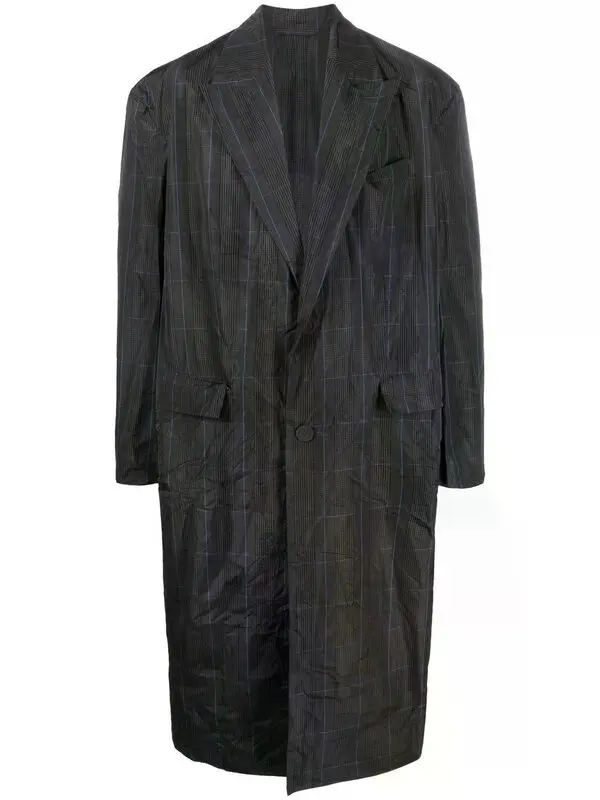Balenciaga Prince Of Wales Check Trench Coat - Grey