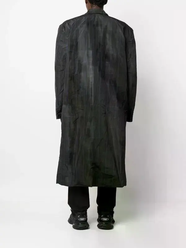 Balenciaga Prince Of Wales Check Trench Coat - Grey