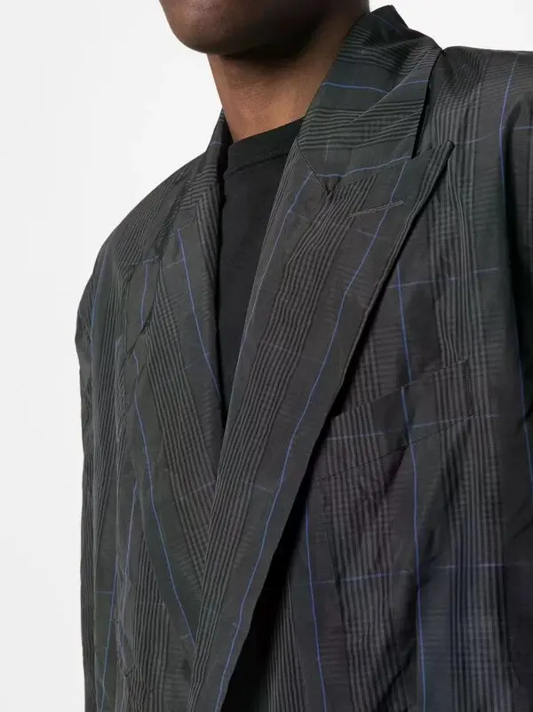 Balenciaga Prince Of Wales Check Trench Coat - Grey