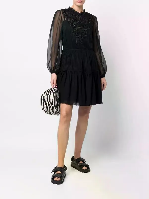 Alberta Ferretti Sheer Lace Detail Dress