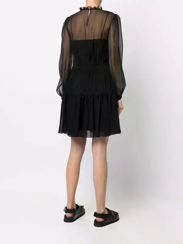 Alberta Ferretti Sheer Lace Detail Dress