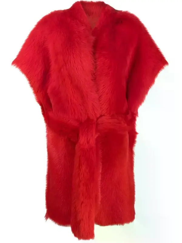 LISKA Belted Reversible Shearling Coat