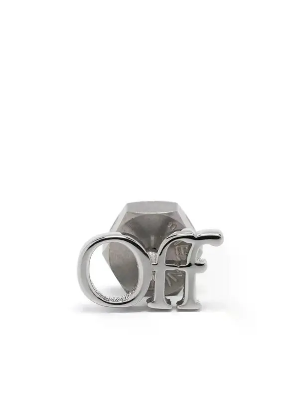 Off-White Logo Earring - Silver