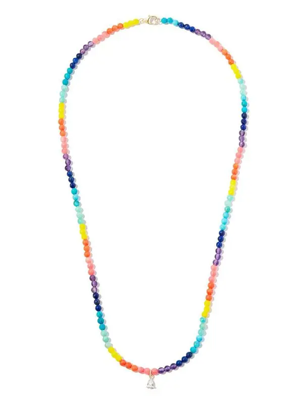 Yvonne Léon 9kt Yellow Gold Diamond Rainbow Necklace