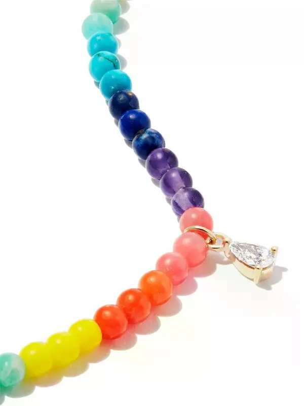 Yvonne Léon 9kt Yellow Gold Diamond Rainbow Necklace