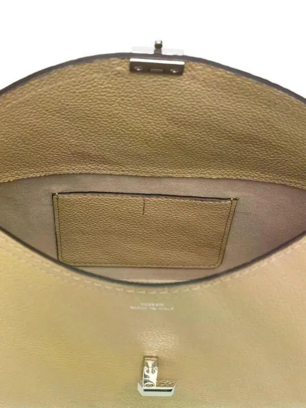TOTEME T-lock Leather Clutch Bag - Green