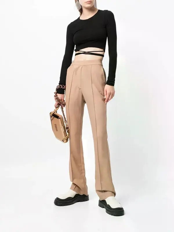 AMBUSH High-waisted Flared Virgin Wool Trousers