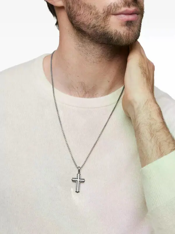 David Yurman Sterling Deco Cross Pendant - Silver
