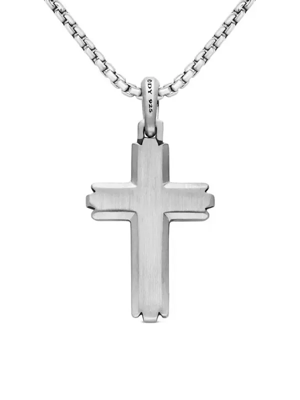 David Yurman Sterling Deco Cross Pendant - Silver