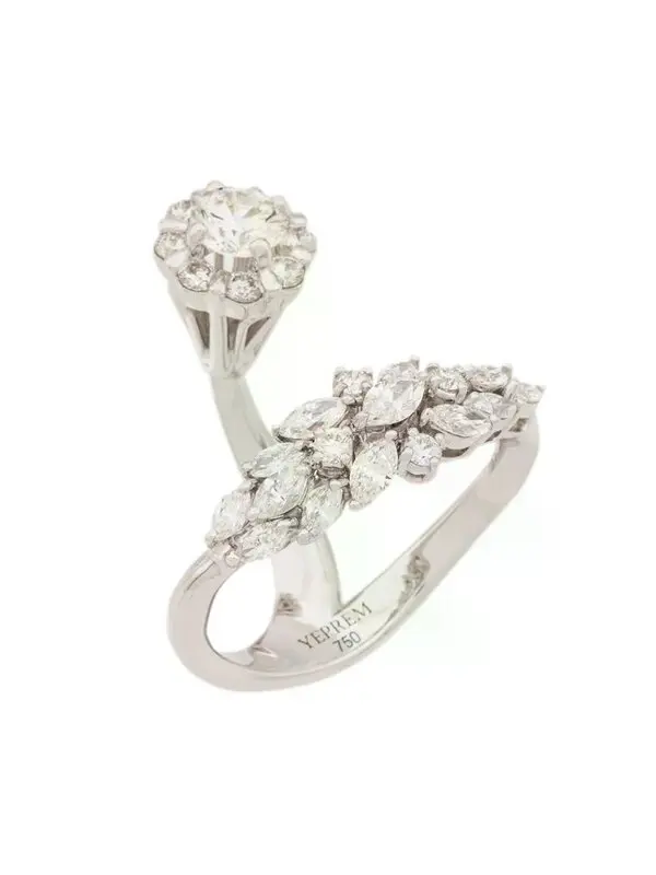 Yeprem 18kt White Gold Diamond Cluster Ring
