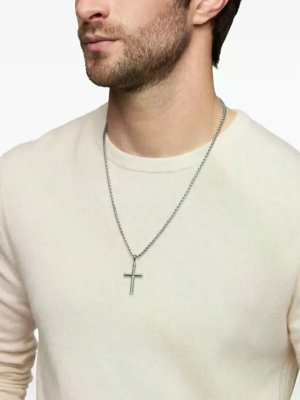 David Yurman Sterling Cable Cross Pendant