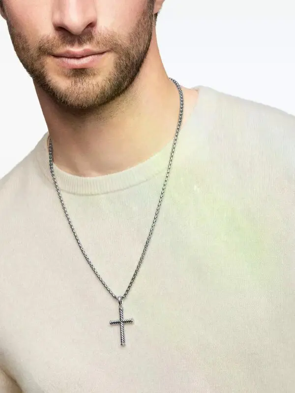 David Yurman Sterling Cable Cross Pendant
