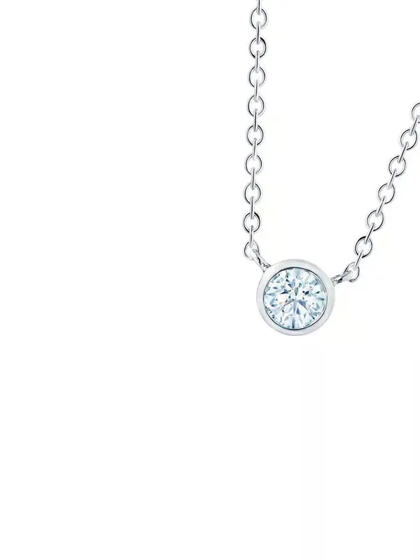 Kwiat 18kt White Gold Round Diamond Bezel Set Pendant Necklace