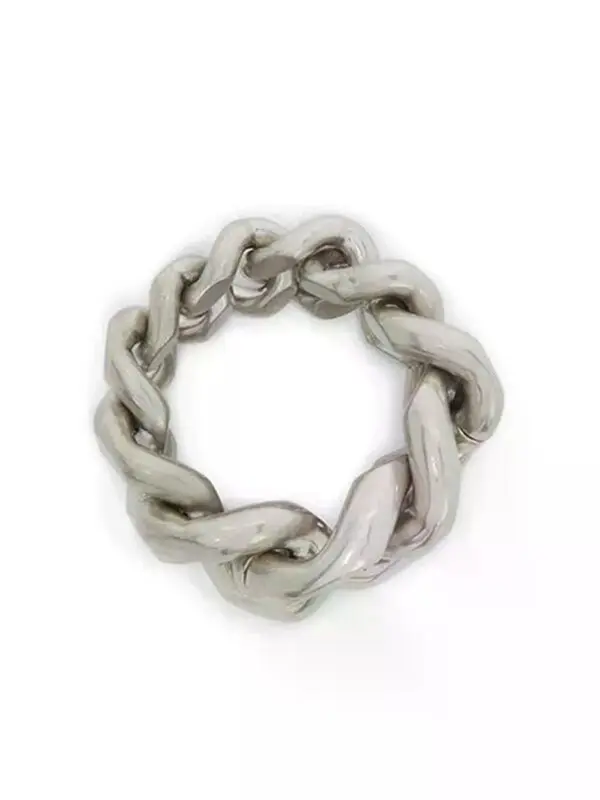 JIL SANDER Chain-link Polished Ring - Grey