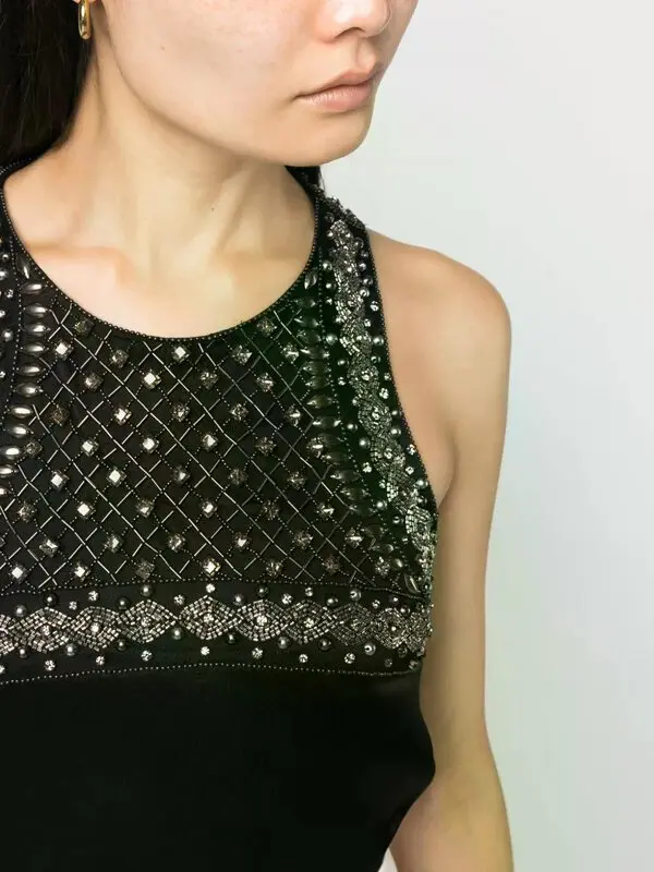 Alberta Ferretti Bead-embellished Sleeveless Blouse