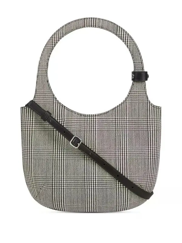 COURREGES Prince Of Wales Checkered Tote Bag - Black