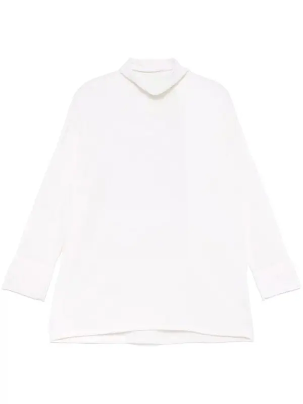 Max Mara Roll Neck Long Sleeve Top - White