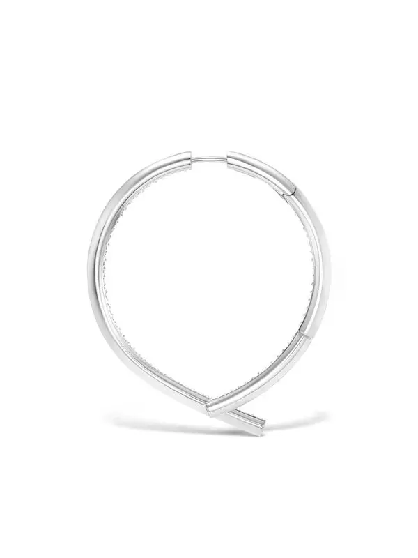 TABAYER 18kt White Gold Oera Orb Diamond Hoop Earrings
