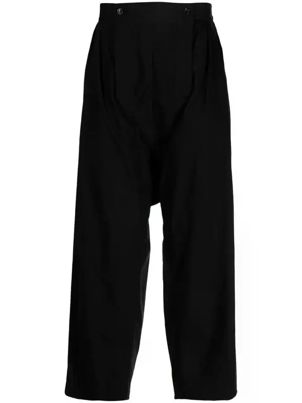 Comme Des Garçons Loose-fit Pleat-detail Trousers - Black