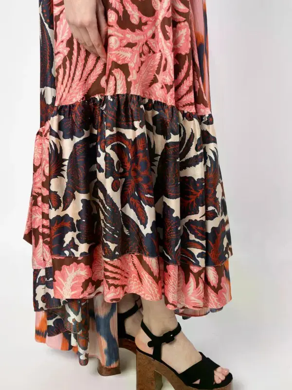 Biyan Graphic-print Halterneck Silk Maxi Dress