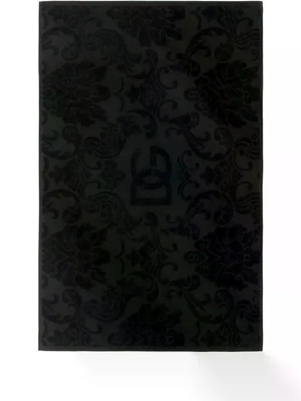 Dolce & Gabbana Cotton Terry Bath Mat - Black