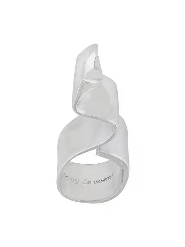 COUP DE COEUR Tone Brass Wave Ring - Silver