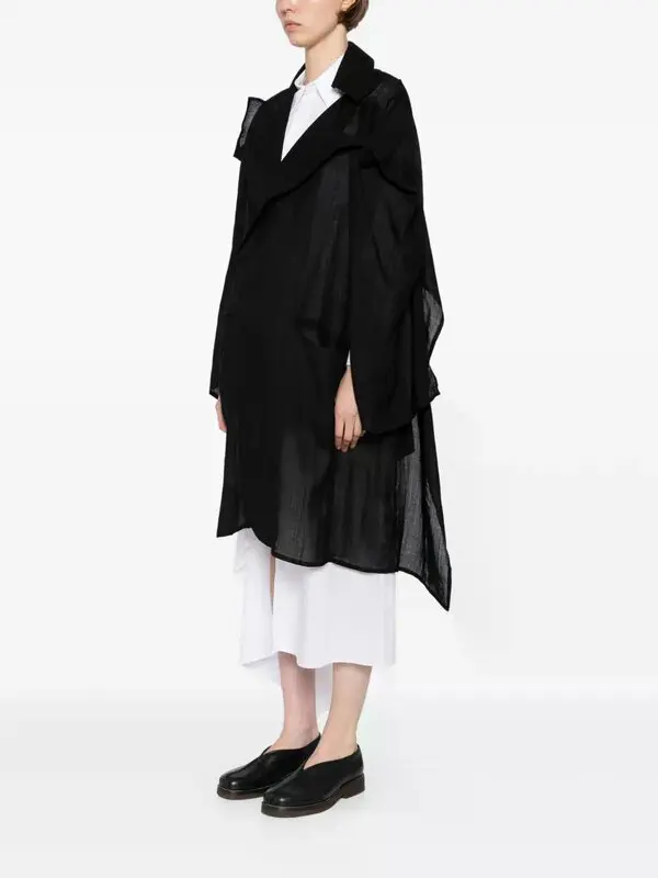Yohji Yamamoto Twill Belted Blazer - Black