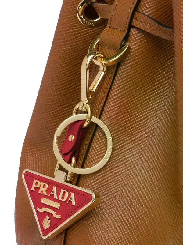 Prada Triangle-logo Keychain - Red