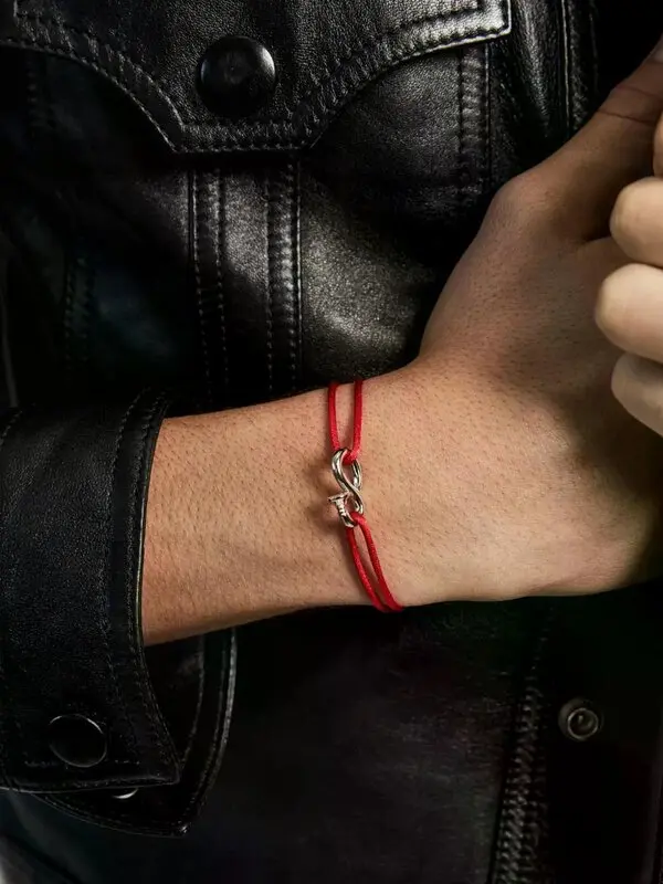 Mateo Bent Nail Cord Bracelet - Silver