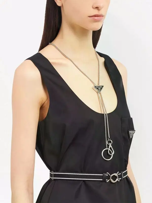 Prada Triangle Logo Necklace