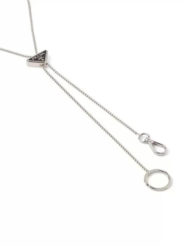 Prada Triangle Logo Necklace