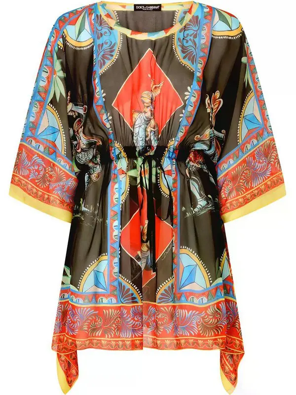 Dolce & Gabbana Carretto-print Chiffon Kaftan