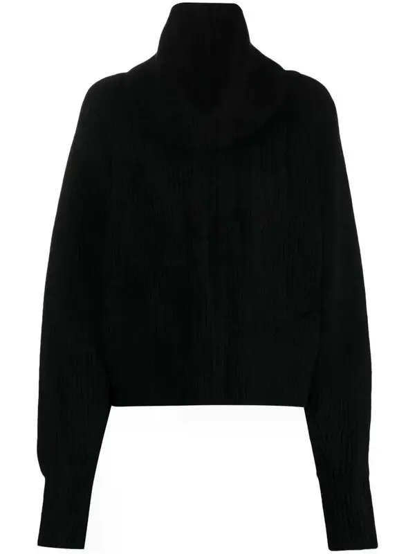 SA SU PHI Roll-neck Ribbed Jumper - Black