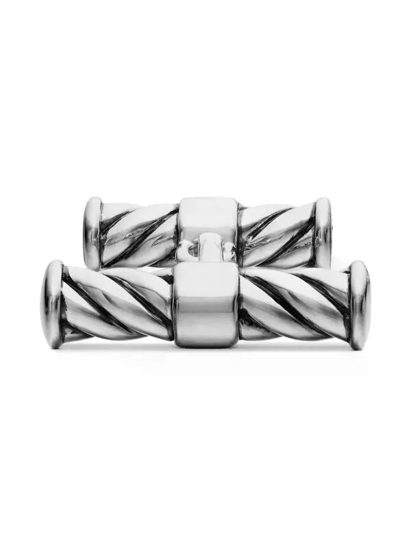 David Yurman Sterling Cable Elongated Cufflinks