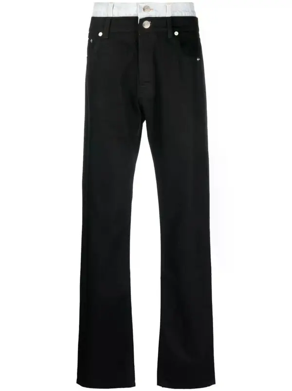 VTMNTS Double Layer Straight Leg Jeans - Black