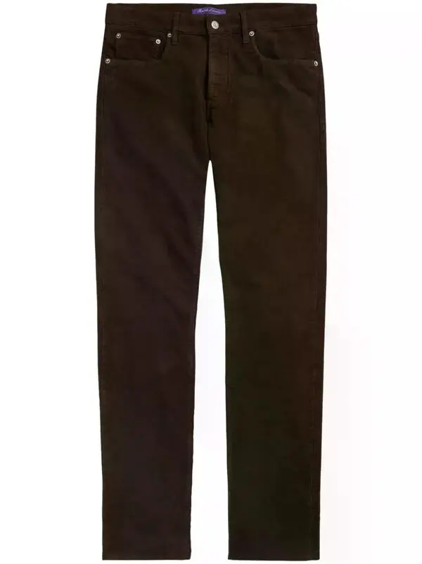 Ralph Lauren Purple Label Moleskin Slim Cut Jeans - Brown