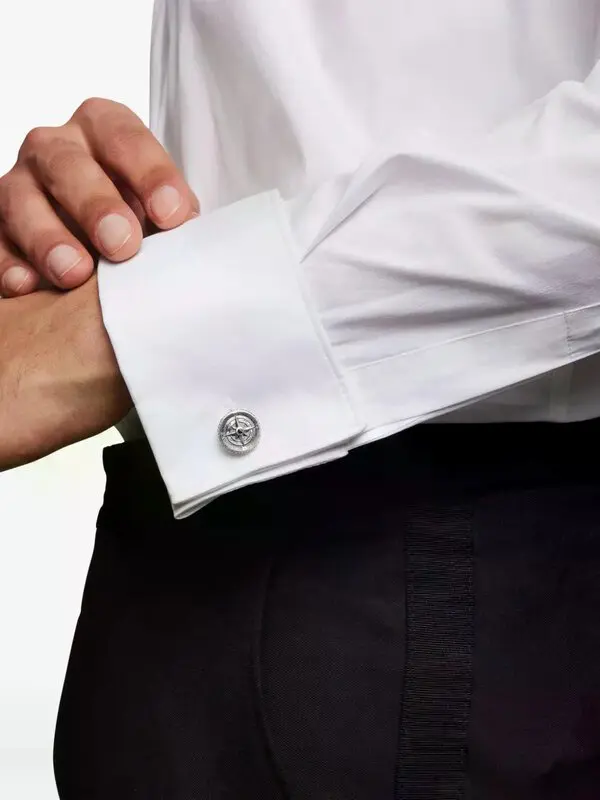 David Yurman Sterling Maritime Compass Diamond Cufflinks