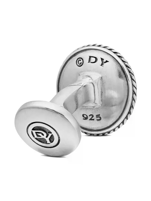 David Yurman Sterling Maritime Compass Diamond Cufflinks