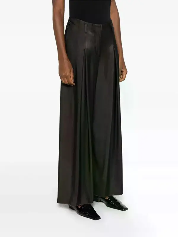 Giorgio Armani Pleated Wide-leg Trousers - Brown
