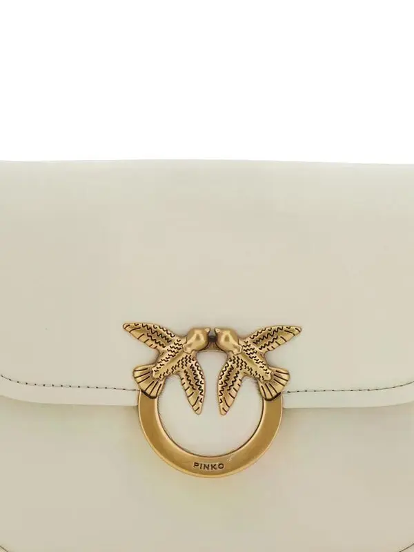 Pinko Mini Love Box Shoulder Bag With Quilted Nappa And Golden Buckle