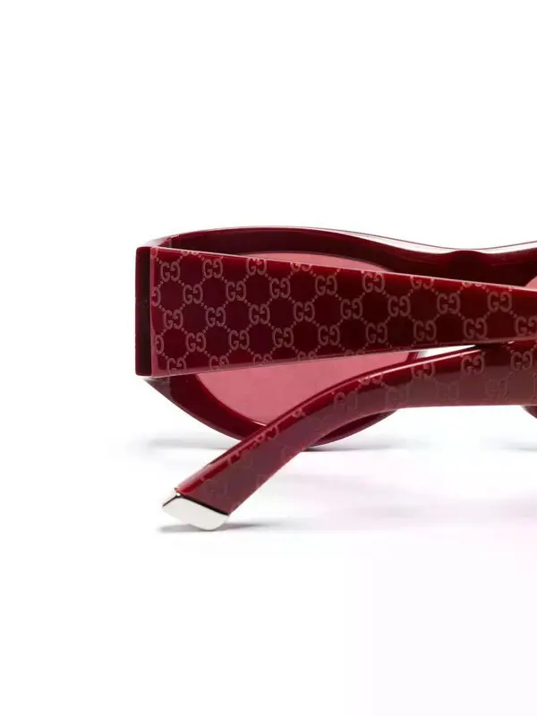 Gucci Geometric Frame Sunglasses - Red