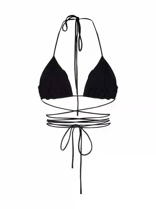 Magda Butrym Floral Appliqué Triangle Cup Halterneck Bikini Top