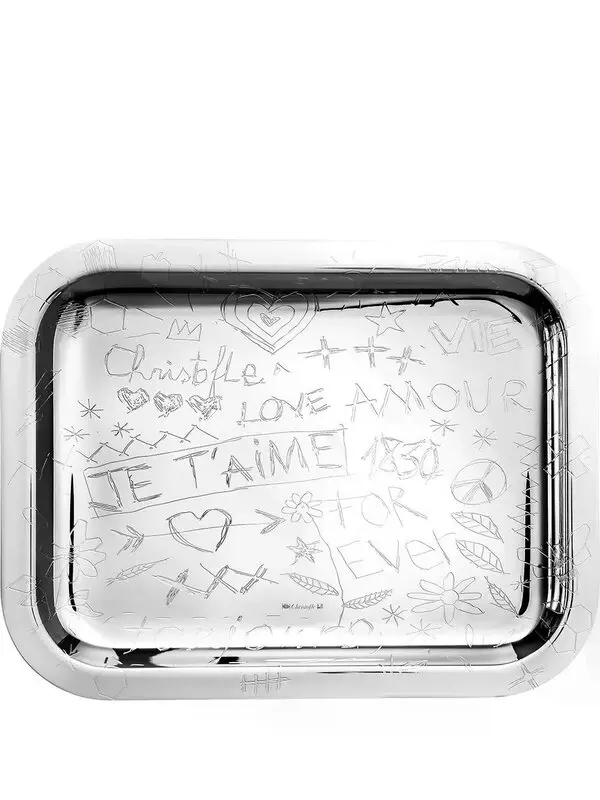 Christofle Graffiti Rectangular Tray - Silver