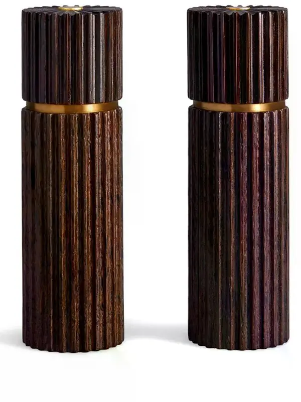 L'Objet Ionic Wood Salt And Pepper Mill - Brown